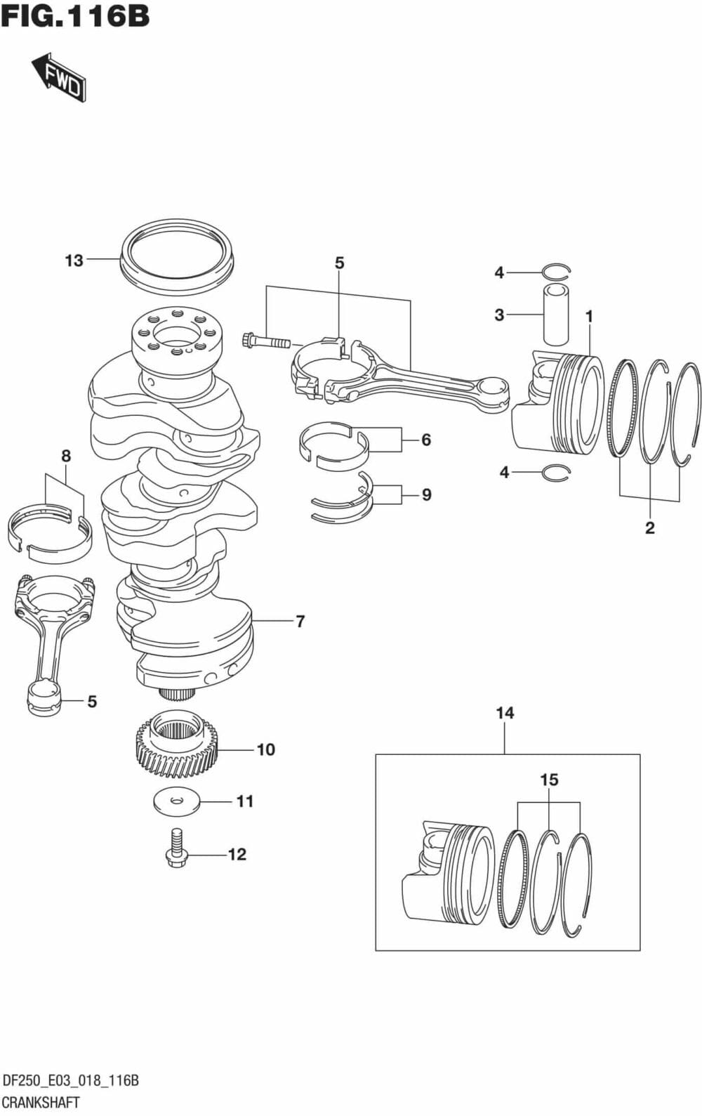 Crankshaft (DF250ST) | 40249 | Precision Marine
