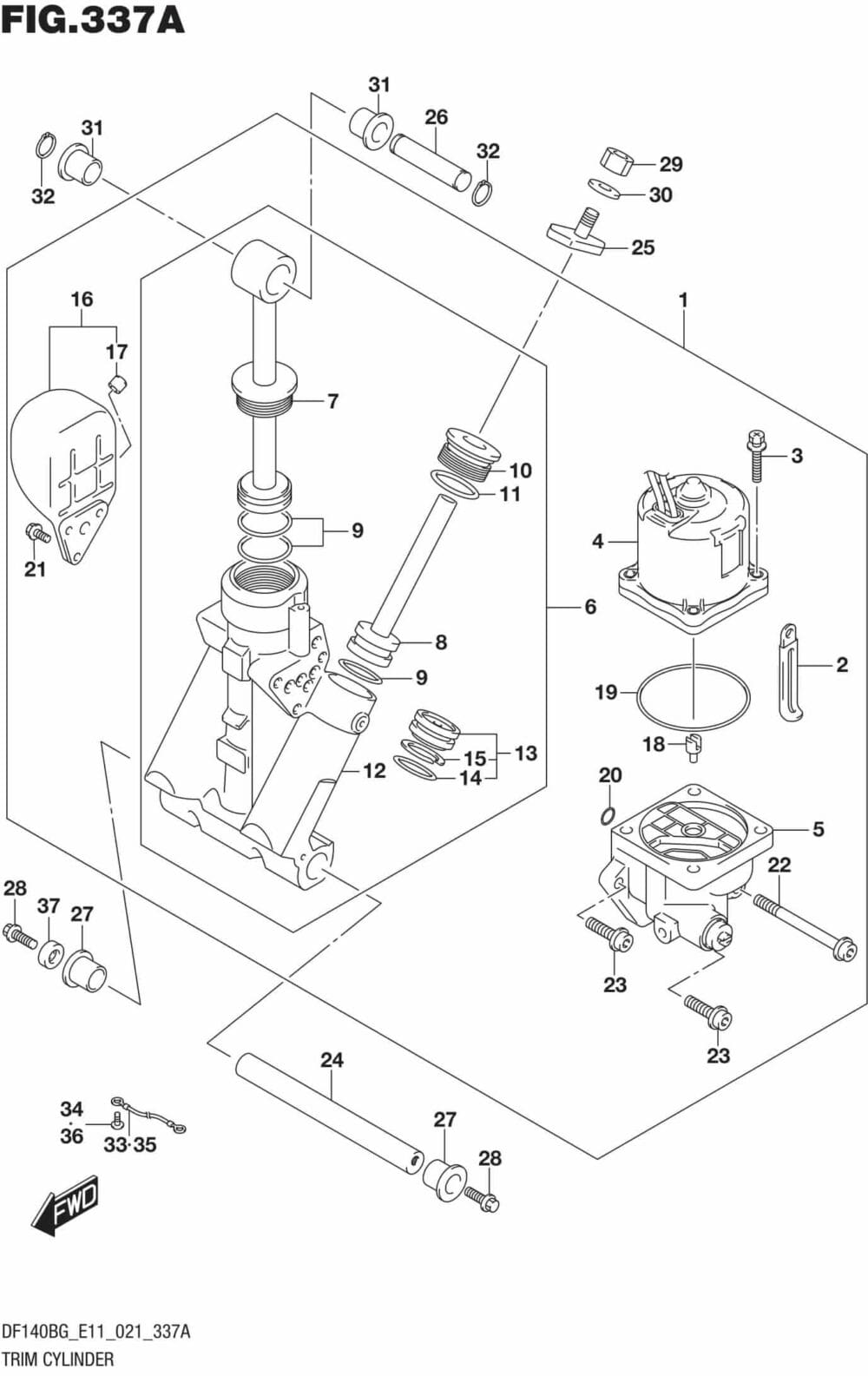 Trim Cylinder (E11) | 33656 | Precision Marine