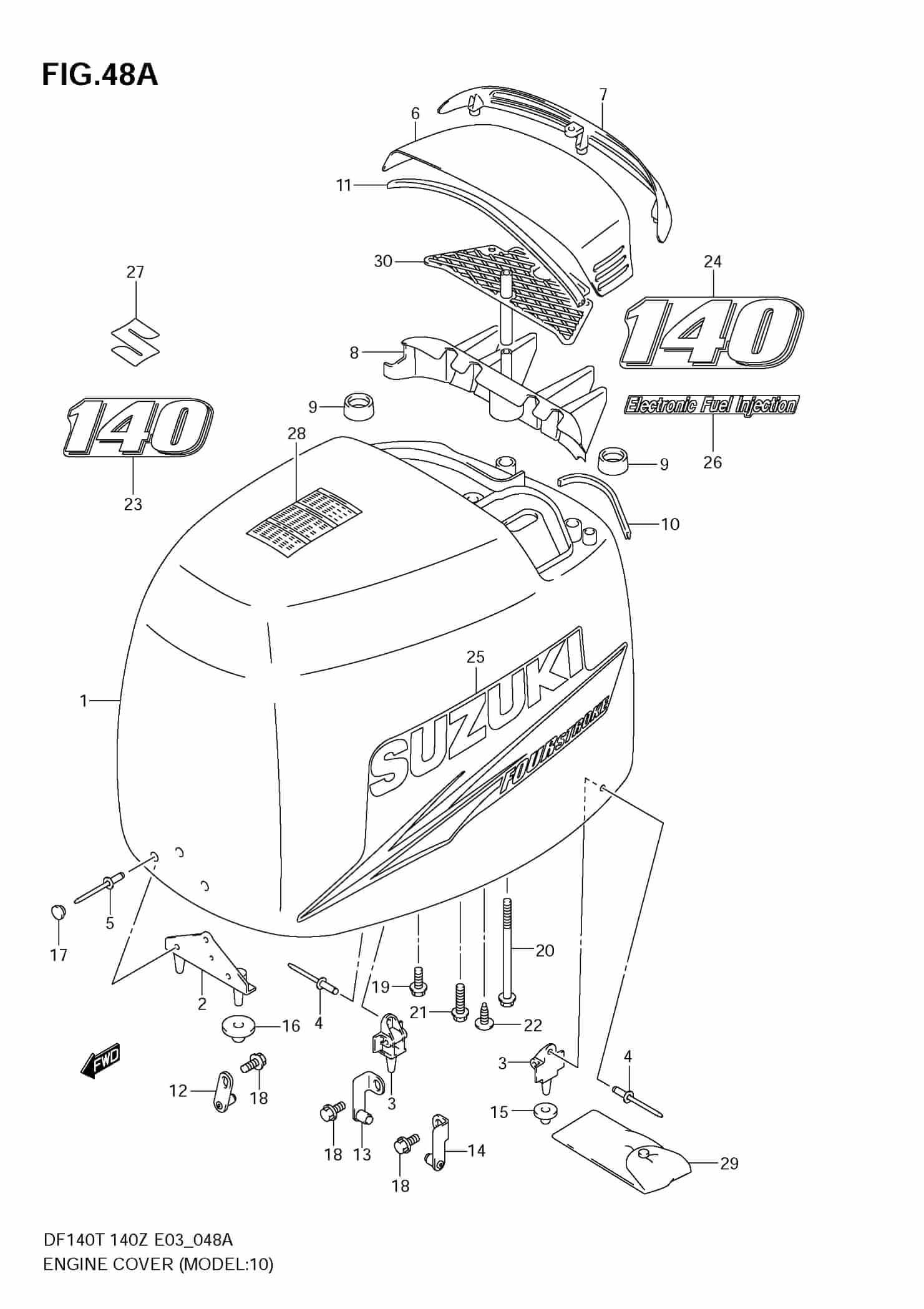 Engine Cover (MODEL:10~) - Precision Marine