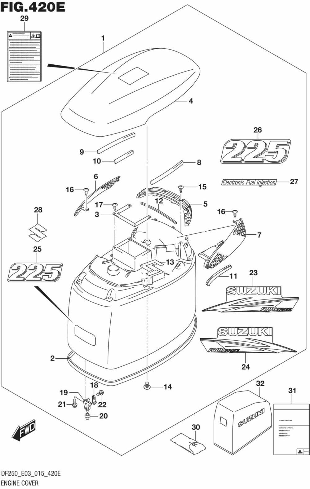 Engine Cover (FOR 0EP) (DF225T E03) | Precision Marine