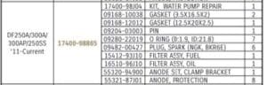 DF250AP/300A/300AP/250SS Maintenance Kit | 16500-98J02-0000 60400 | Precision Marine